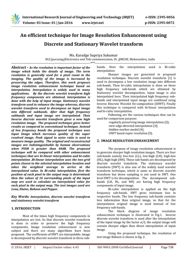An Efficient Technique For Image Resolution Enhancement Using Discrete
