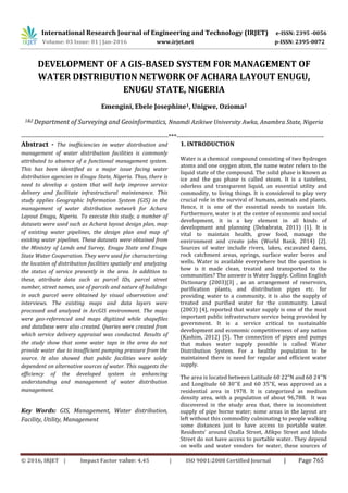 Development of a GIS-Based System for Management of Water Distribution ...