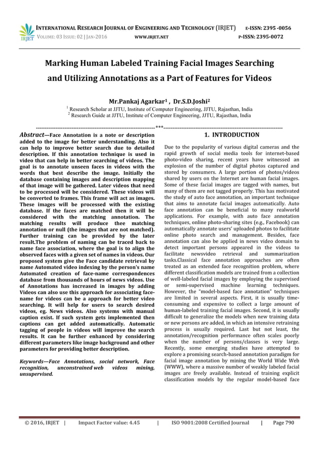 Marking Human Labeled Training Facial Images Searching and Utilizing Annotations as a Part of ...