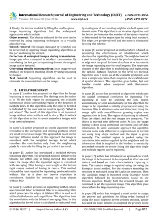 Digital Image Inpainting: A Review | PDF