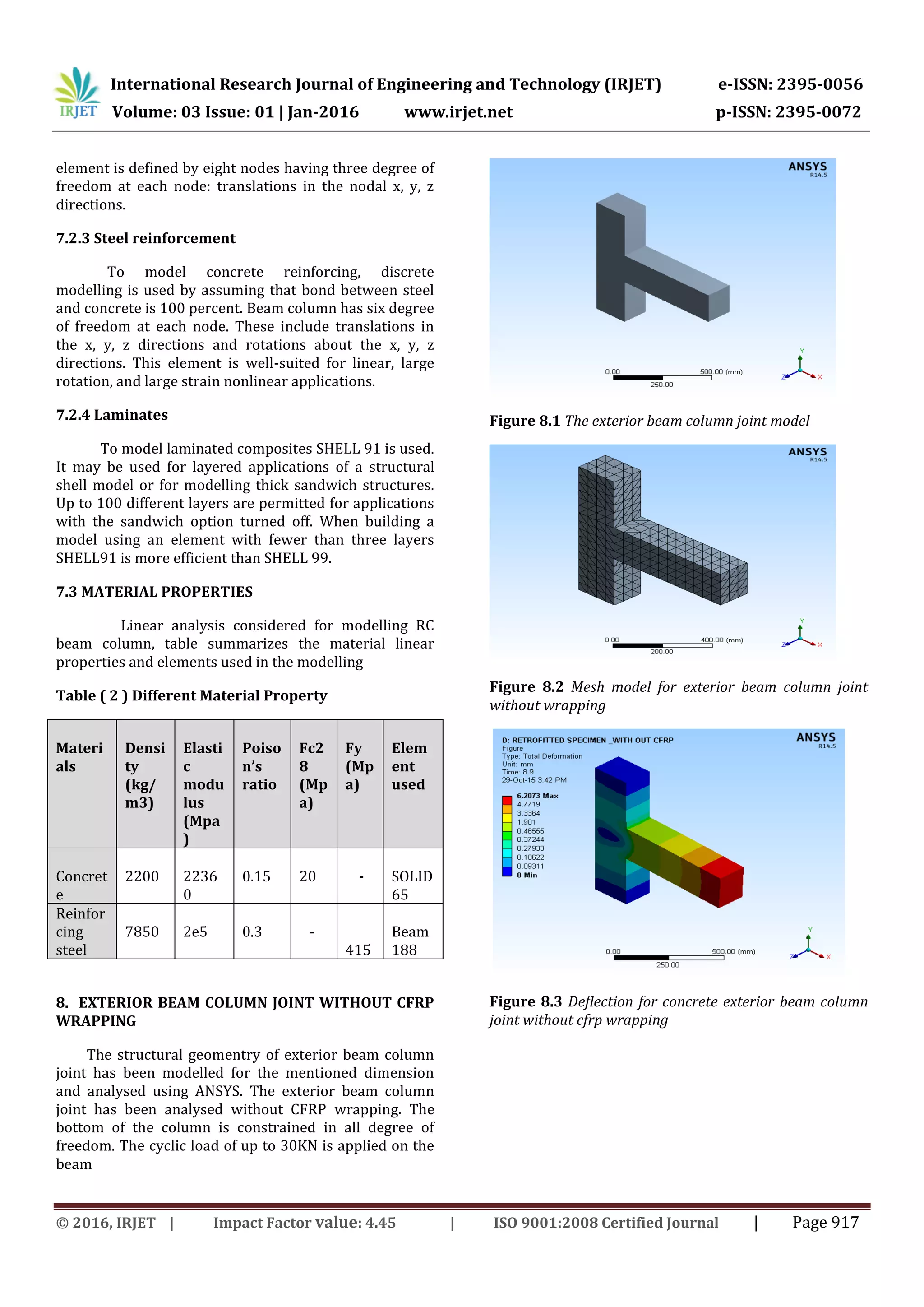 Numerical Study on Retrofitting Of Beam Column Joint Strengthened With ...