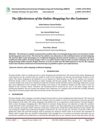 The Effectiveness of the Online Shopping for the Customer | PDF ...