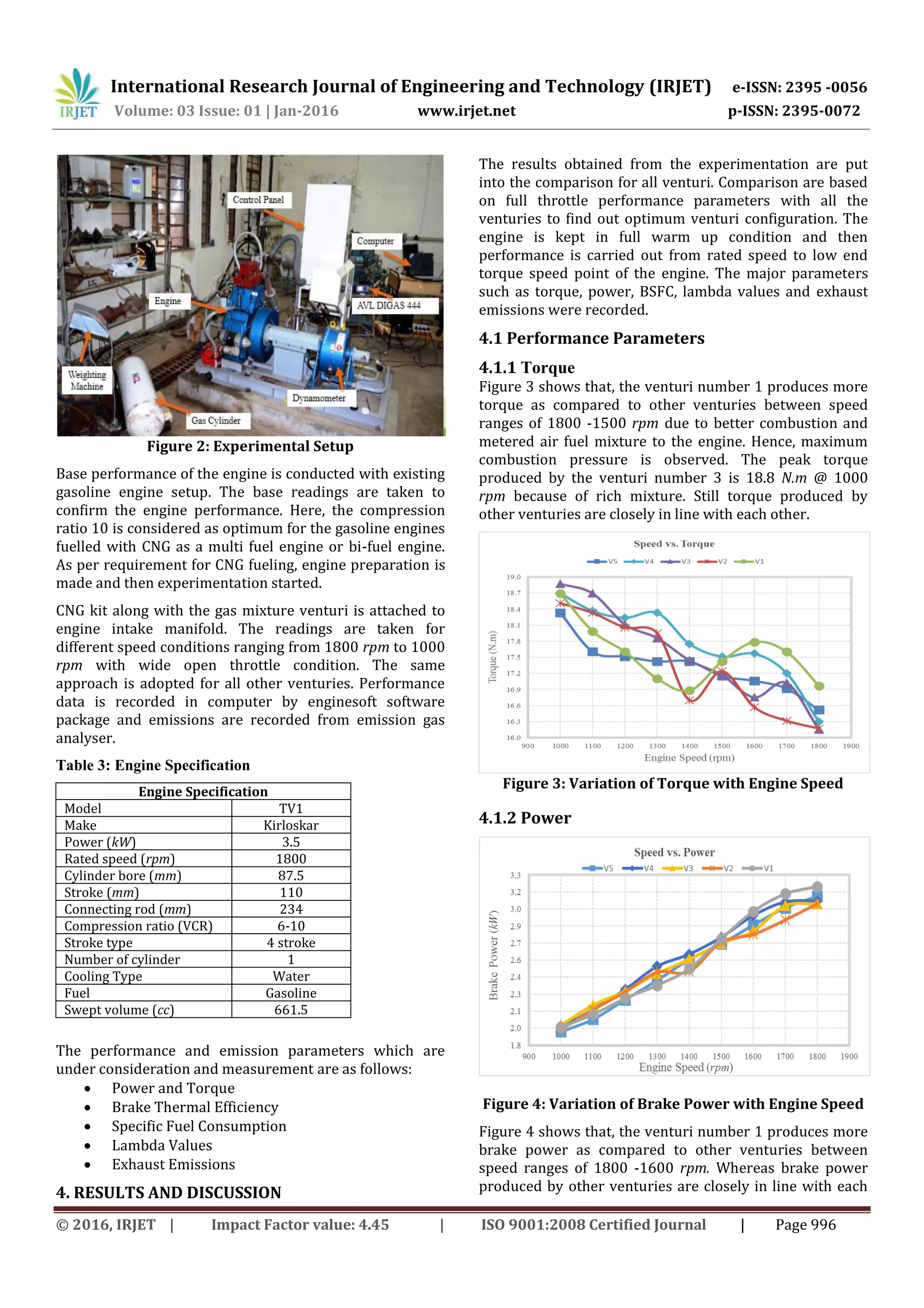 Performance and Emission Improvement through Optimization of Venturi ...