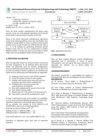 Analysis of different multiplication algorithm and FPGA implementation of recursive barrel ...
