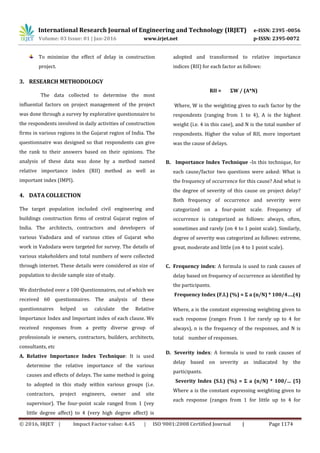RII & IMPI: Effective Techniques for Finding Delay in Construction ...