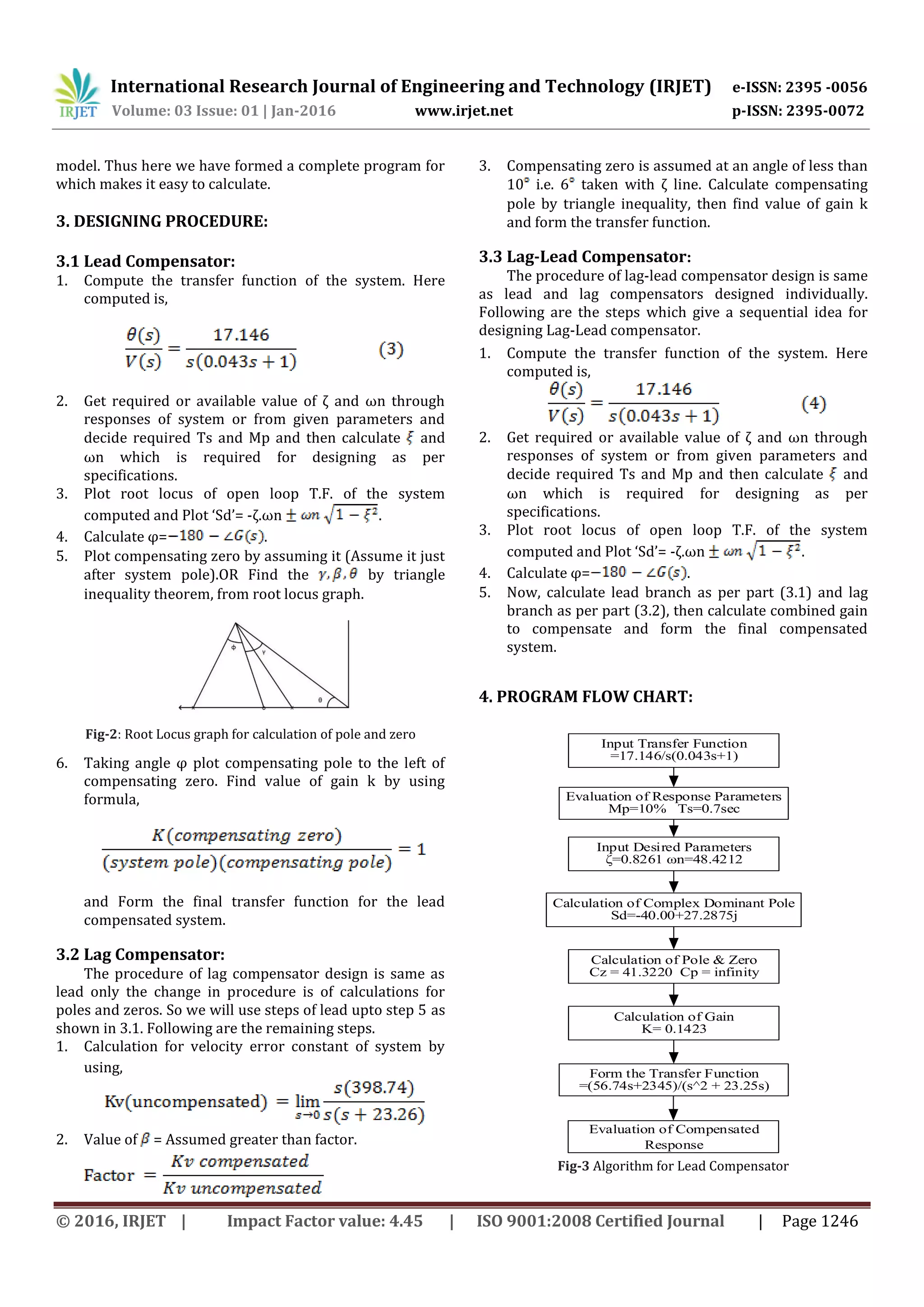 Compensator Design for Speed Control of DC Motor by Root Locus Approach using MATLAB | PDF ...