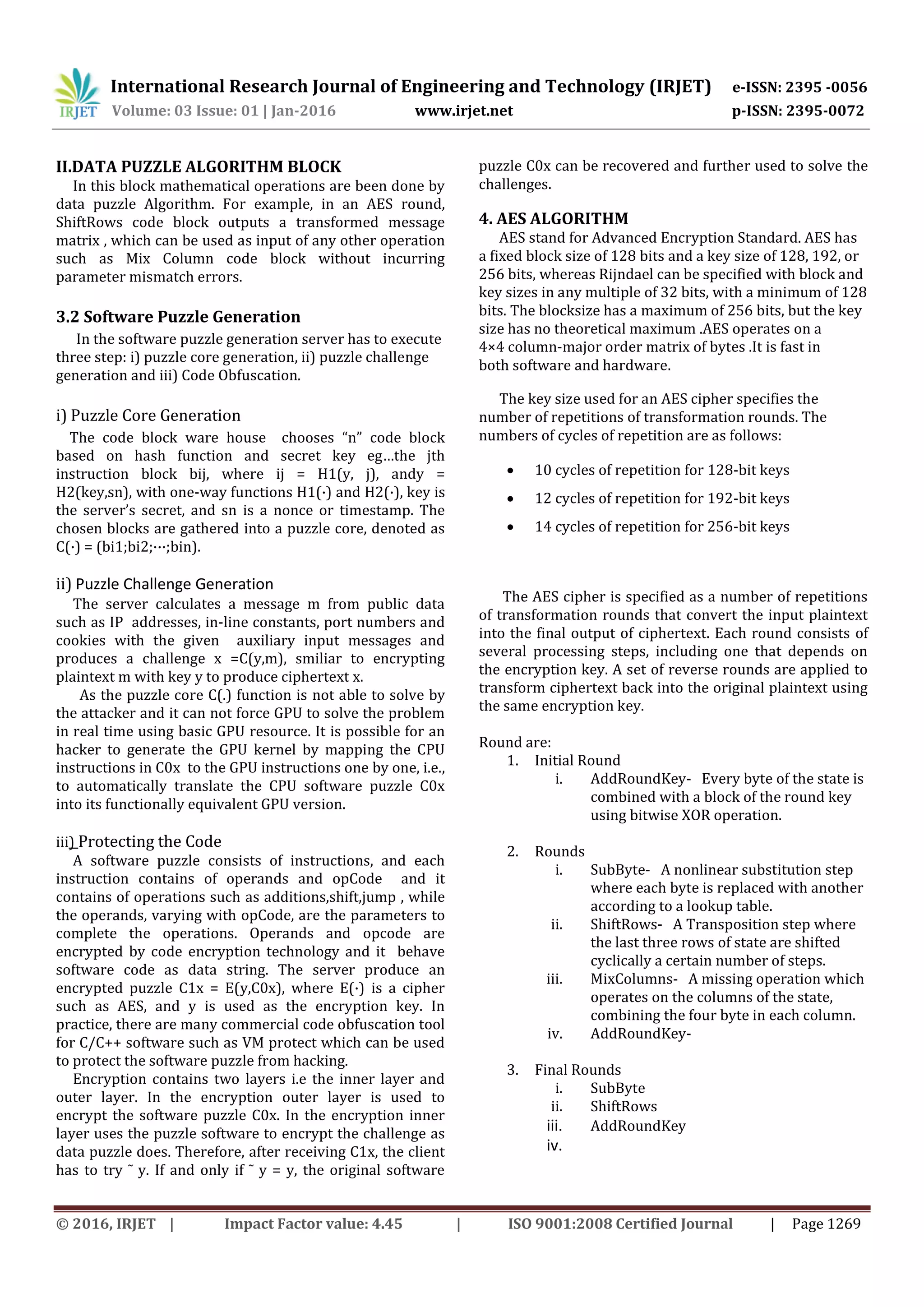 Defend Software Puzzle Against Denial Of Services Attacks Using A