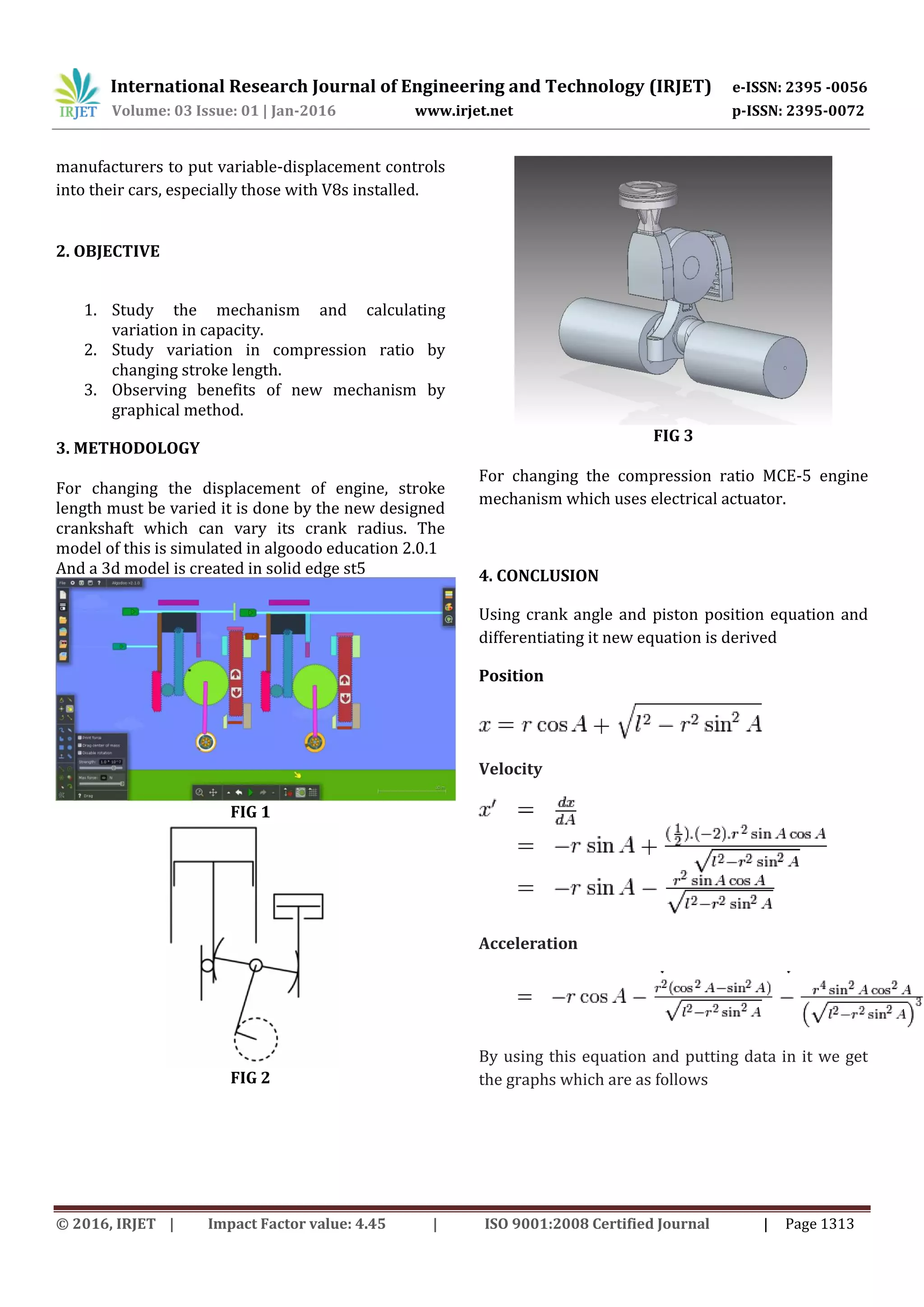 Analysis of Variable Displacement Engine by Introduction of Hydraulic ...