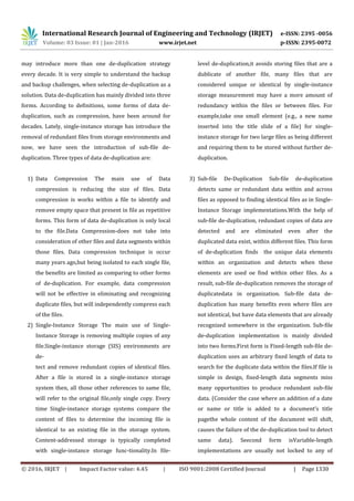 A Survey Paper on Removal of Data Duplication in a Hybrid Cloud | PDF