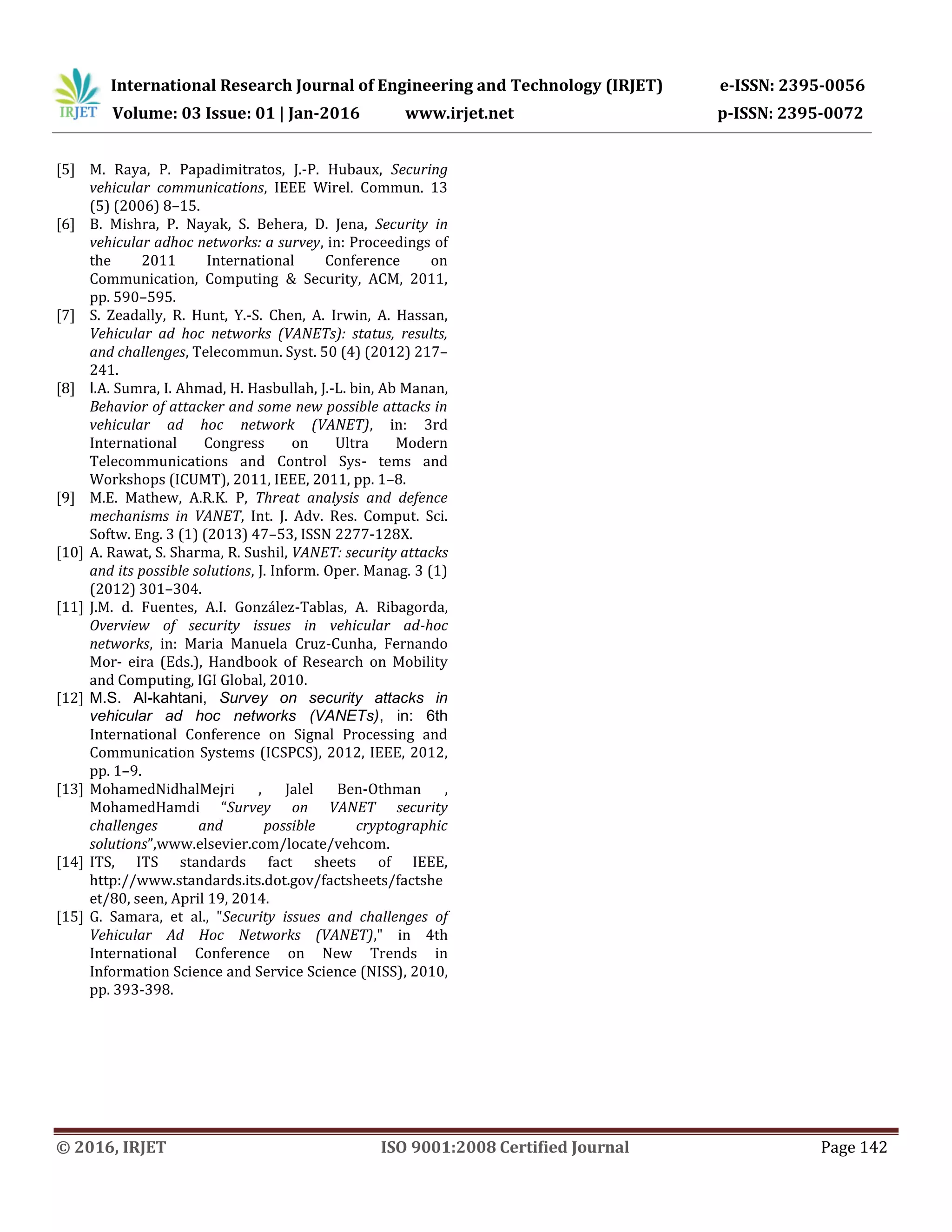 Overview Of Vanet With Its Features And Security Attacks Pdf Computer Networking Computing