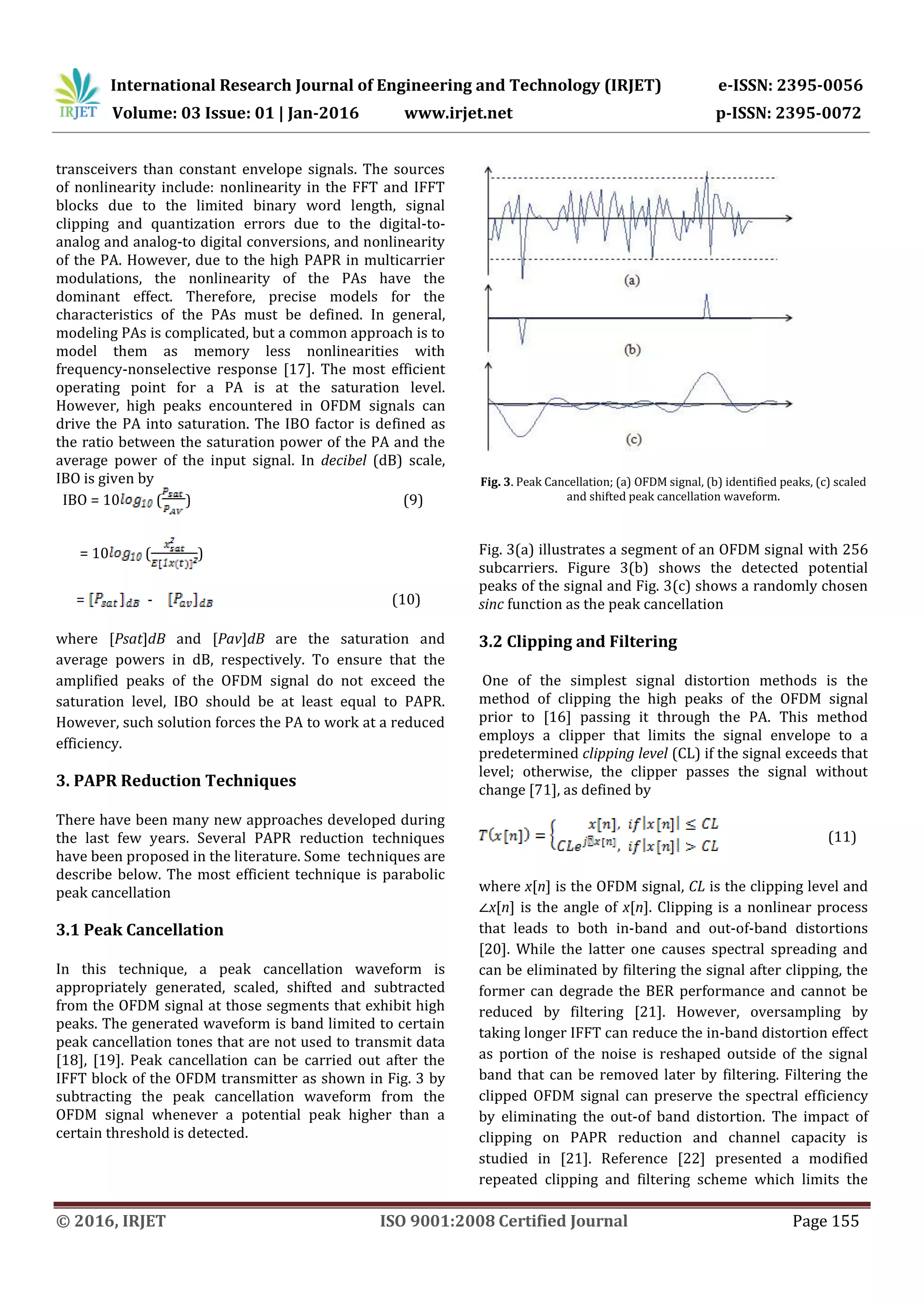 A Peak to Average Power Ratio (PAPR) Reduction in OFDM Systems | PDF