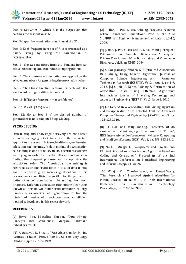 A Survey on Frequent Patterns To Optimize Association Rules | PDF