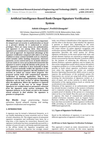 Artificial Intelligence Based Bank Cheque Signature Verification System | PDF