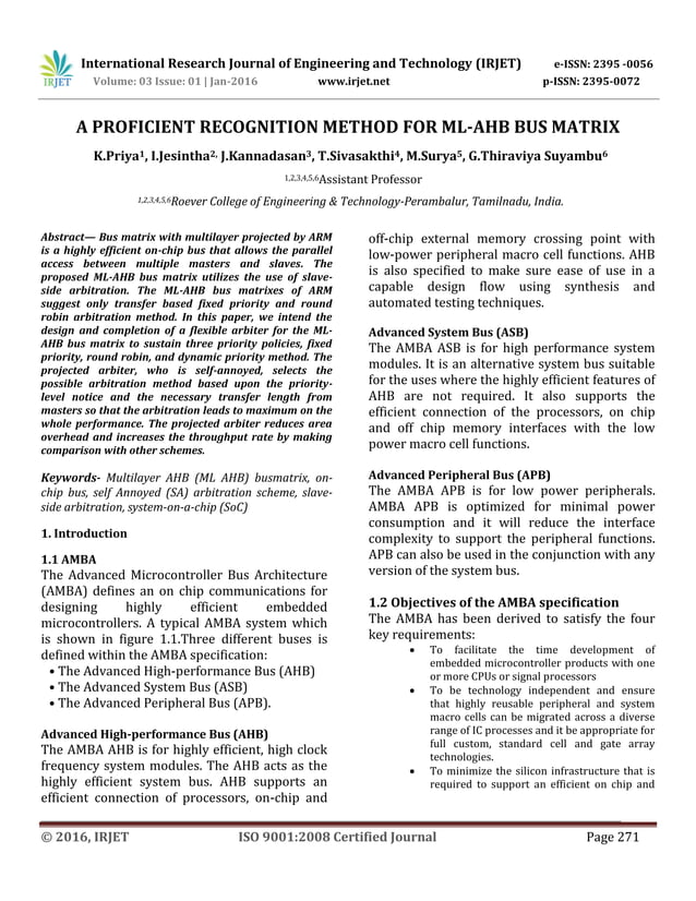 A Proficient Recognition Method for ML-AHB Bus Matrix | PDF | Computing | Technology & Computing