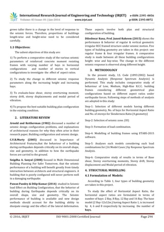 Influence of Aspect Ratio & Plan Configurations on Seismic Performance of Multistoreyed Regular ...