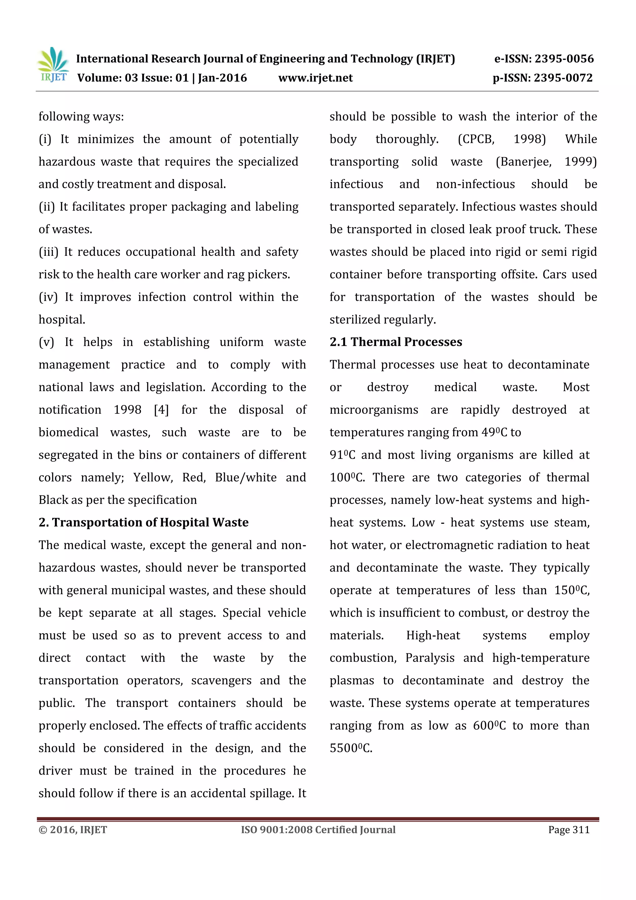 Hospital waste management in Amravati city | PDF