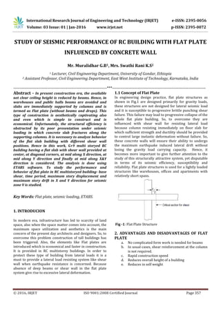 Study of Seismic Performance of RC Building with Flat Plate Influenced ...
