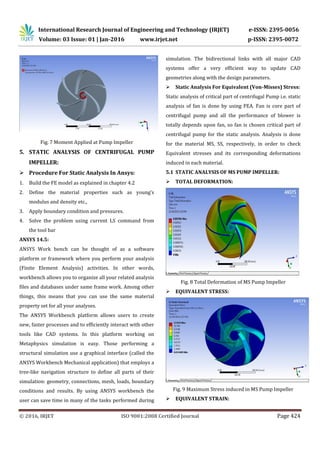 Design & Analysis of Centrifugal Pump Impeller by FEA | PDF
