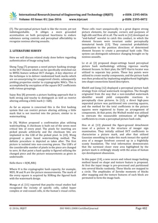 A Survey on Perceptual image hash for authentication of content | PDF