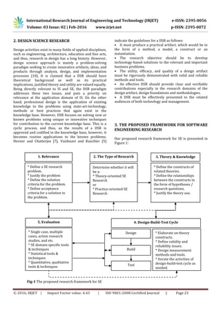 Towards a Software Engineering Research Framework: Extending Design ...