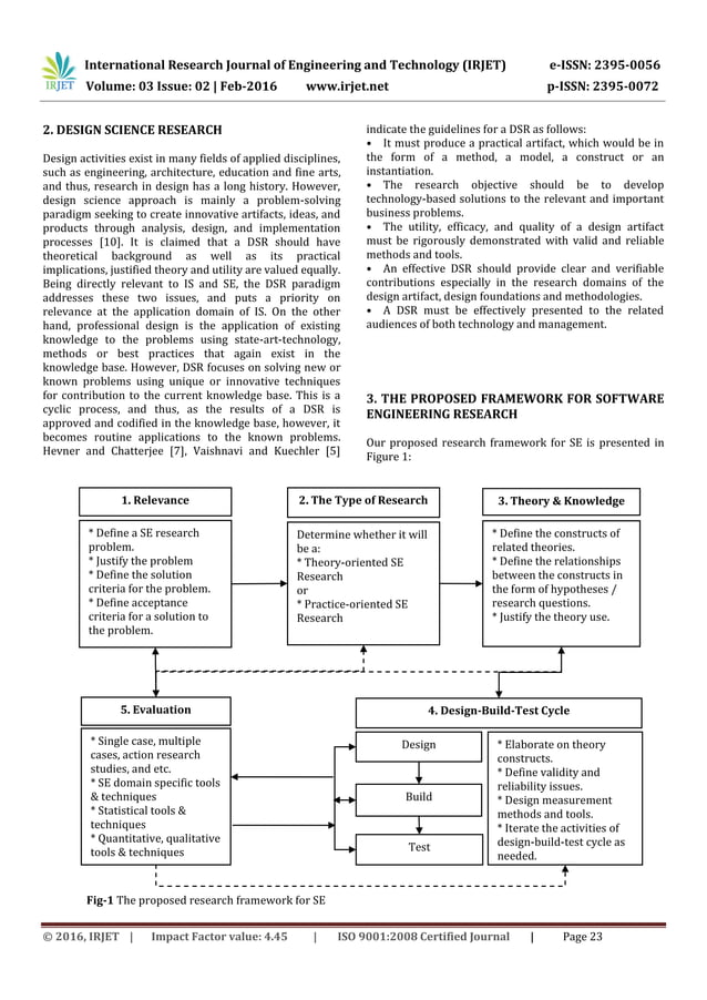 Towards a Software Engineering Research Framework: Extending Design Science Research | PDF