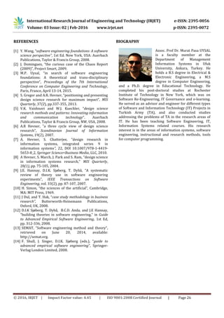 Towards a Software Engineering Research Framework: Extending Design ...