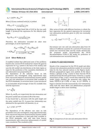 Comparative Analysis of Terrestrial Rain Attenuation at Ku band for Stations in South-Western ...