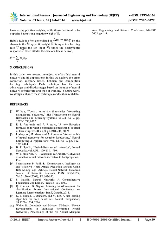 Survey On Artificial Neural Network Learning Technique Algorithms Pdf