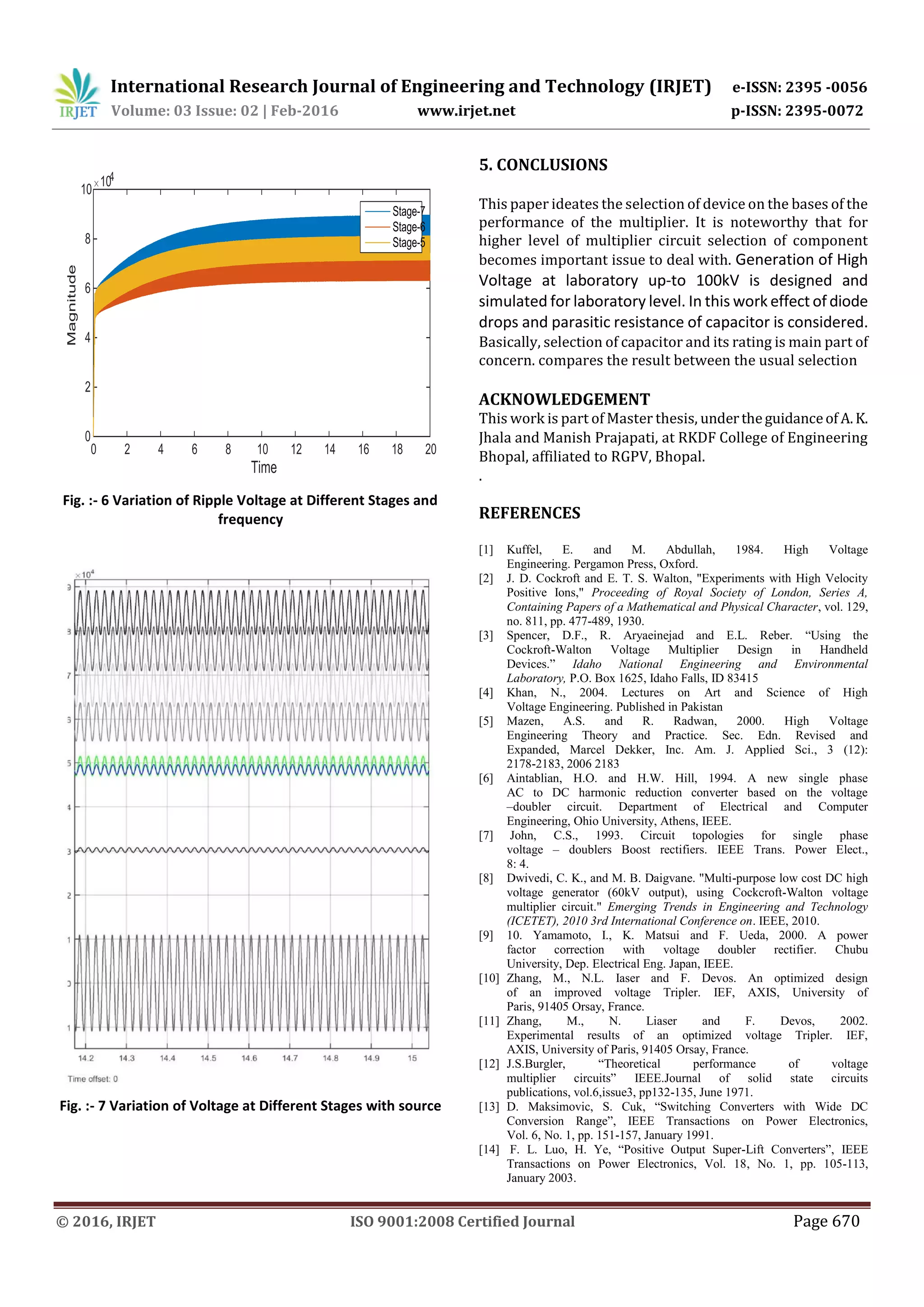Selection of Passive Component for Cockroft Walton Voltage Multiplier ...