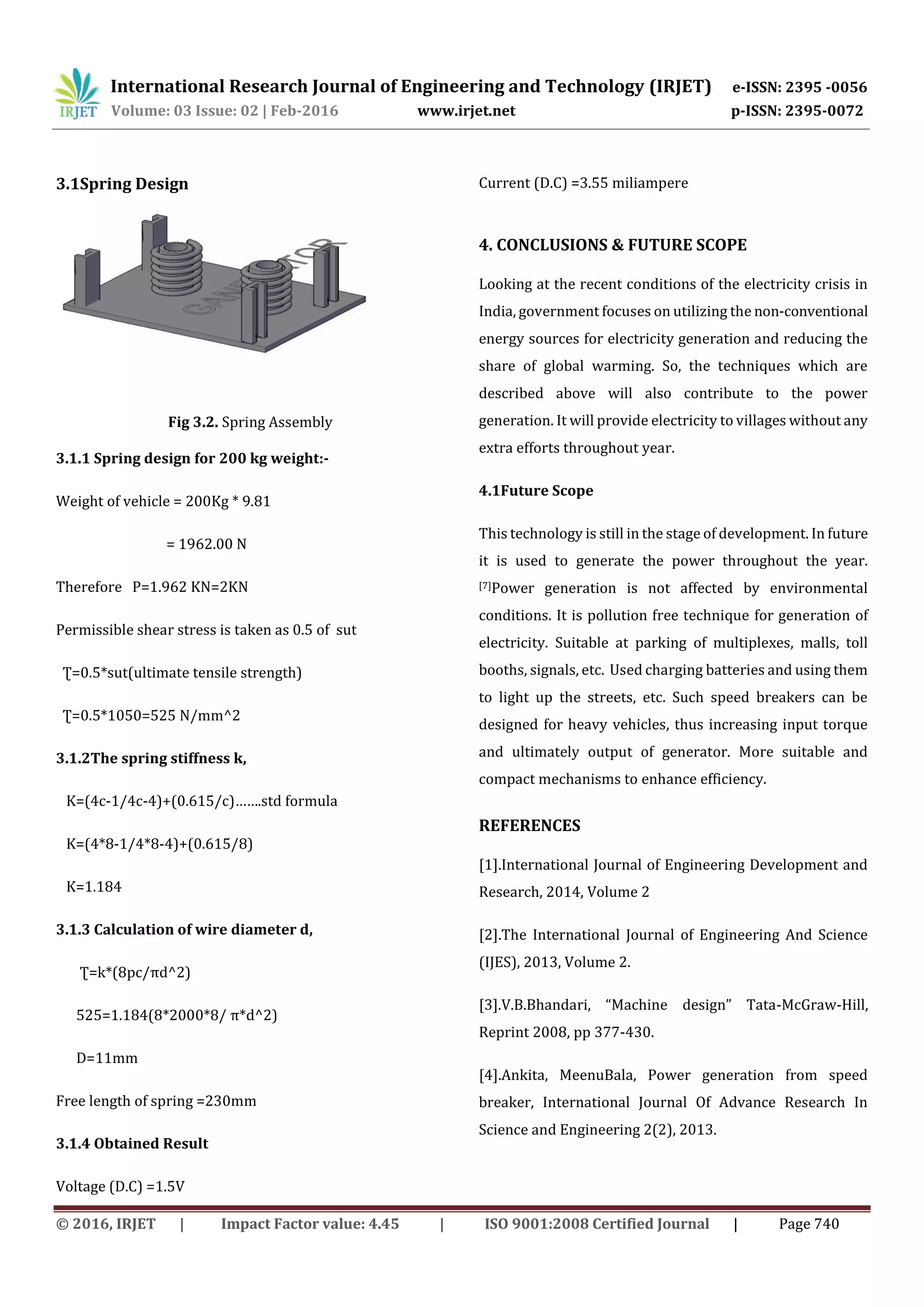 Electricity Generation Using Speed Breaker | PDF