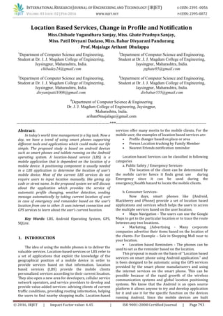 Location Based Services, Change in Profile and Notification | PDF ...