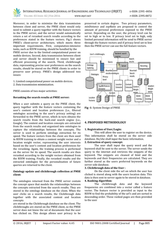 Study and Implementation of a Personalized Mobile Search Engine for Secure Search | PDF