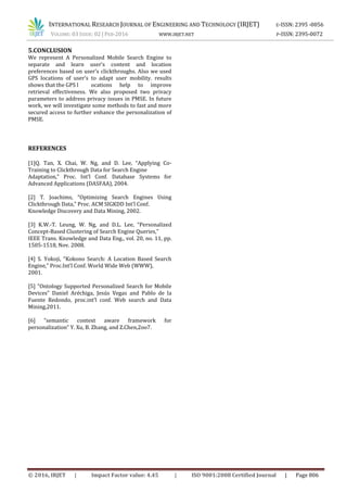 Study and Implementation of a Personalized Mobile Search Engine for Secure Search | PDF