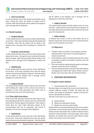 Student Progress Report, Result Analysis & Time Table Generation | PDF ...