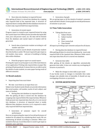 Student Progress Report, Result Analysis & Time Table Generation | PDF | Computer Software and ...