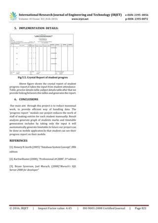 Student Progress Report, Result Analysis & Time Table Generation | PDF ...