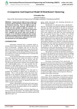A Competent and Empirical Model of Distributed Clustering | PDF