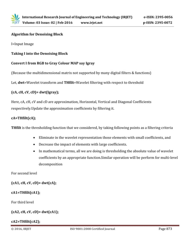 Implementation Of Noise Removal Methods Of Images Using Discrete Wavelet Transform And Filters Pdf