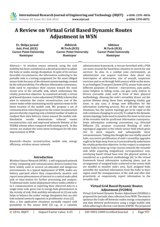 A Review on Virtual Grid Based Dynamic Routes Adjustment in WSN | PDF