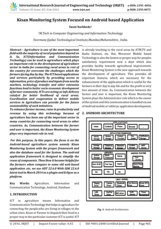 Kisan Monitoring System Focused on Android based Application | PDF