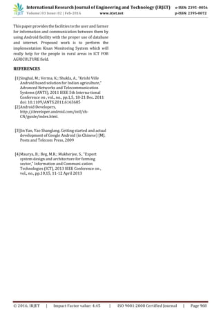 Kisan Monitoring System Focused on Android based Application | PDF
