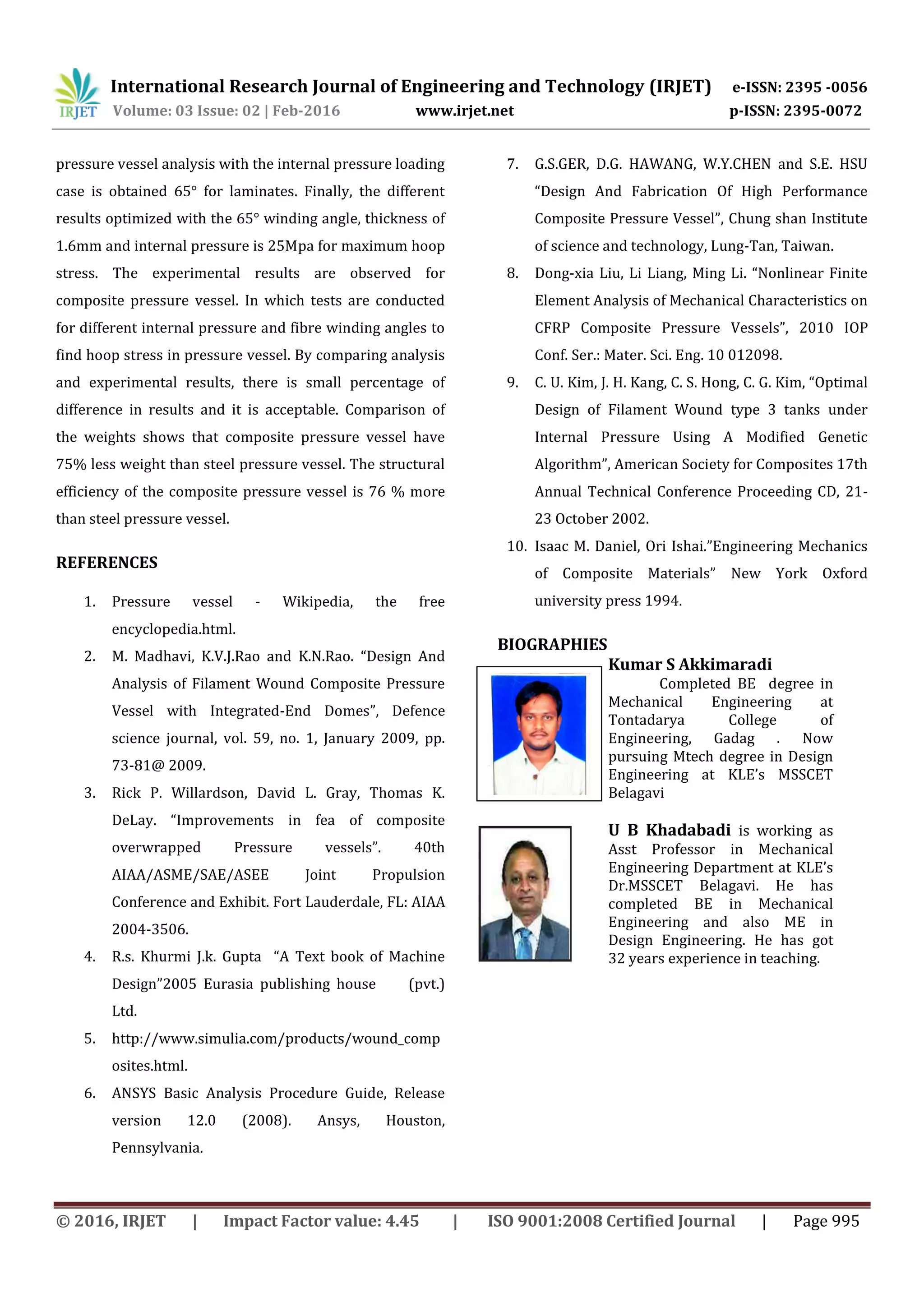 Design and Analysis of Composite Cylinder | PDF