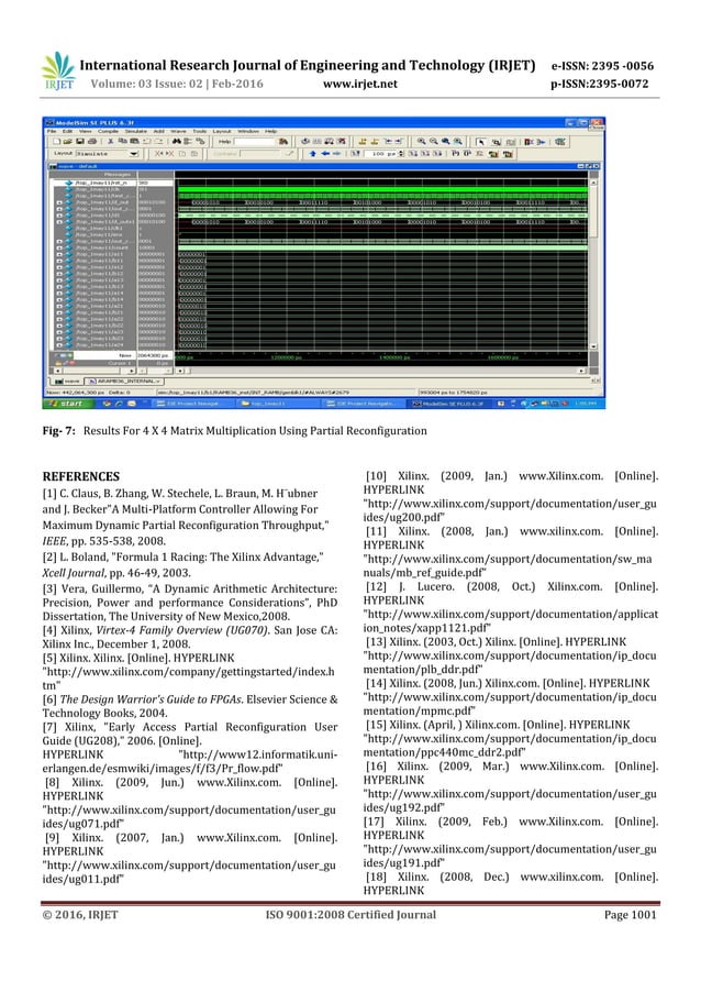 Performance Evaluation Of Fpga Based Runtime Dynamic Partial Reconfiguration For Matrix