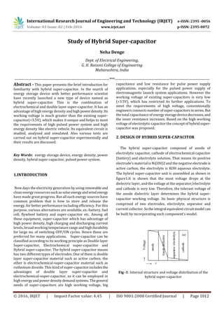 Study of Hybrid Super-capacitor | PDF