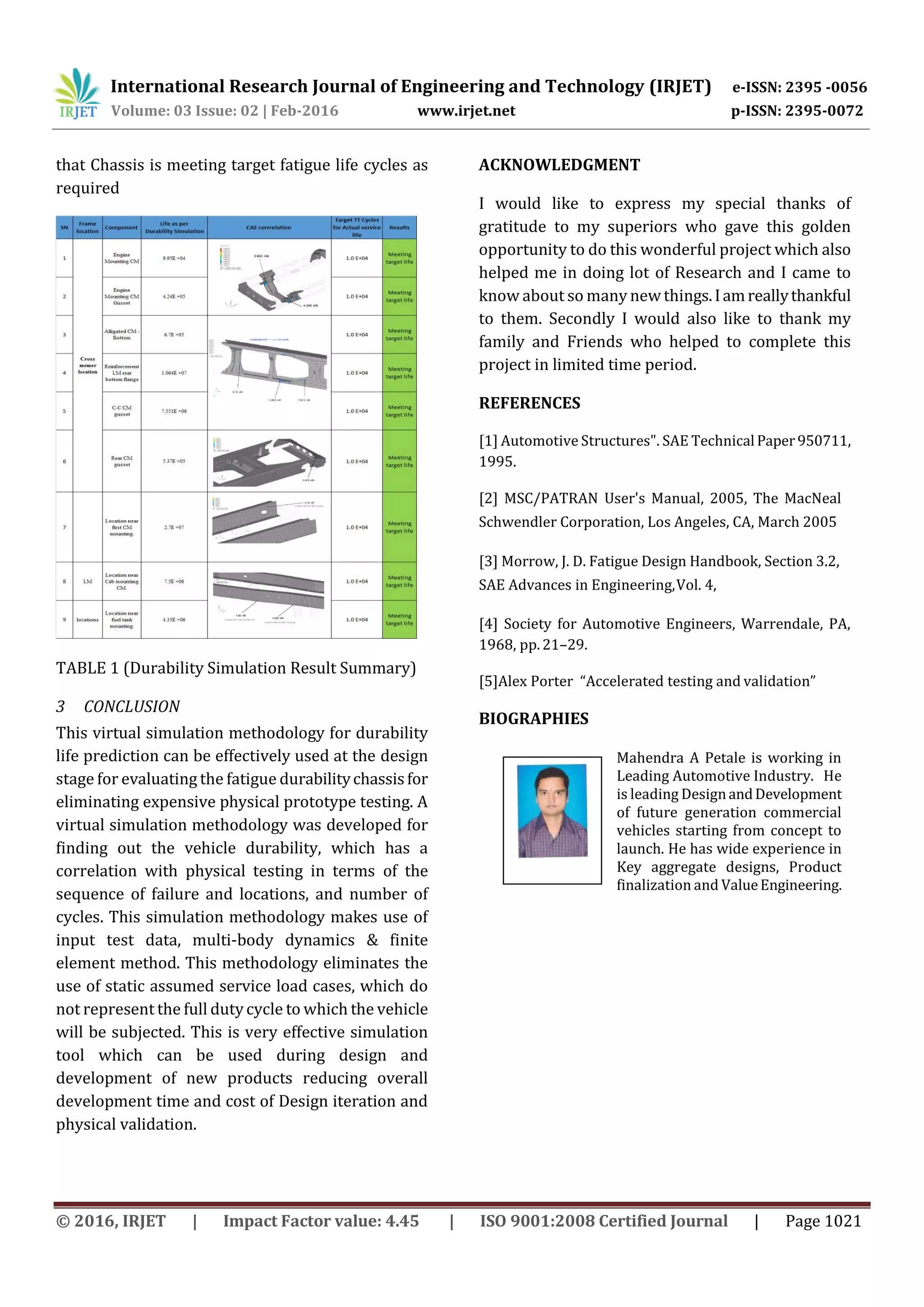 Virtual Durability Simulation for Chassis of Commercial vehicle | PDF