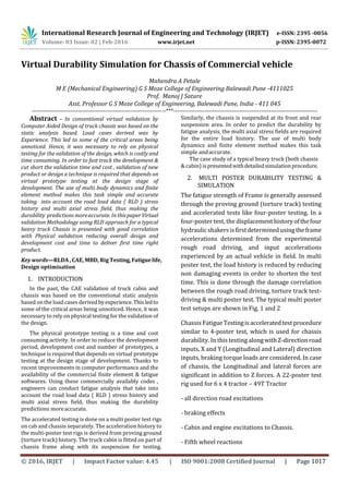 Virtual Durability Simulation for Chassis of Commercial vehicle | PDF