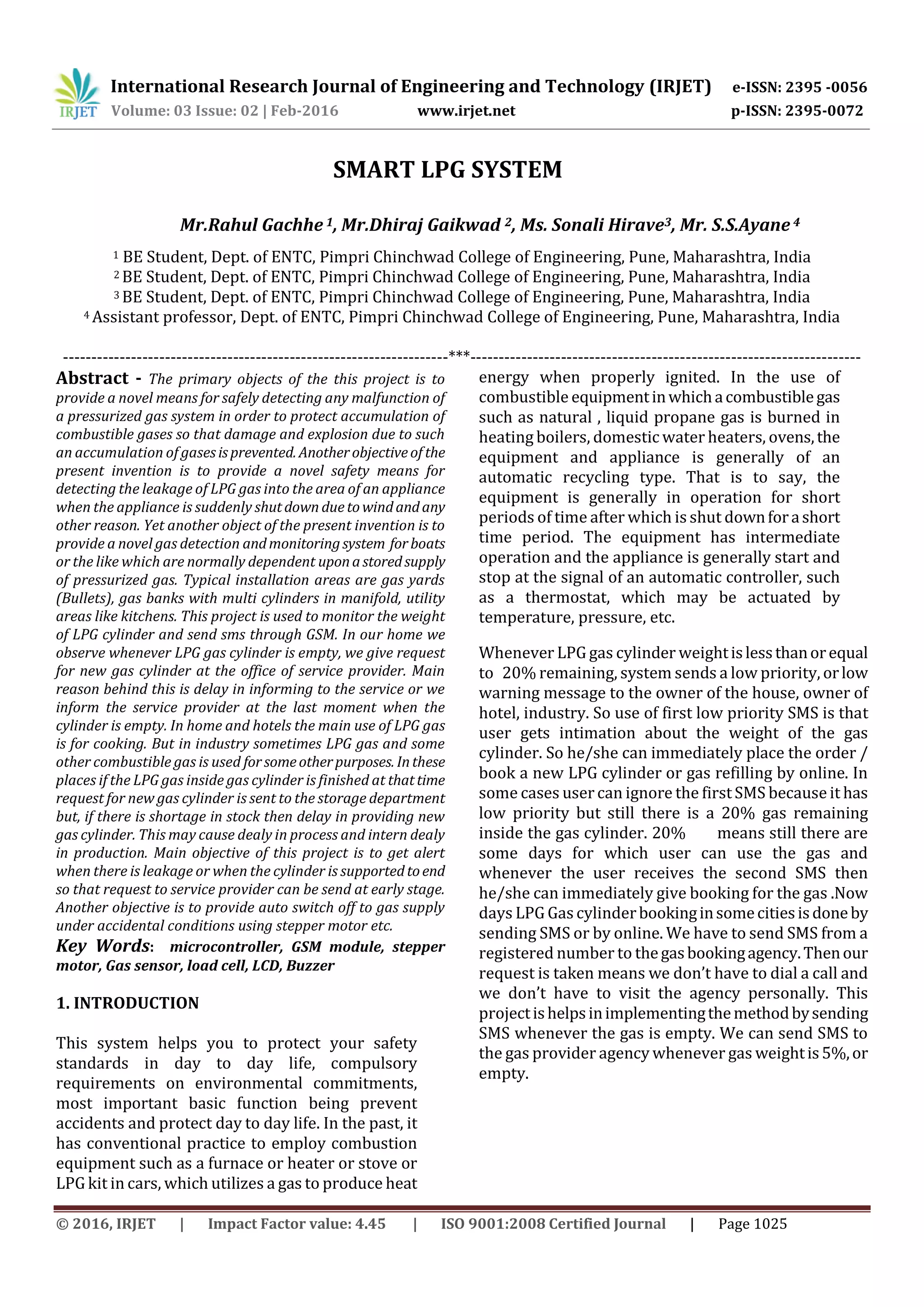 Smart LPG System | PDF