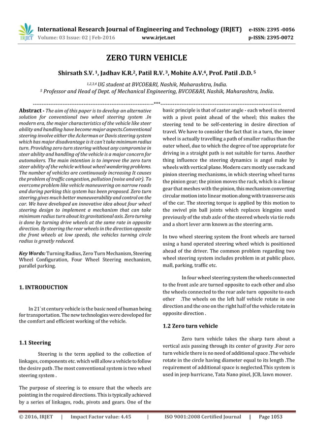 Zero Turn Vehicle | PDF | Physics | Science