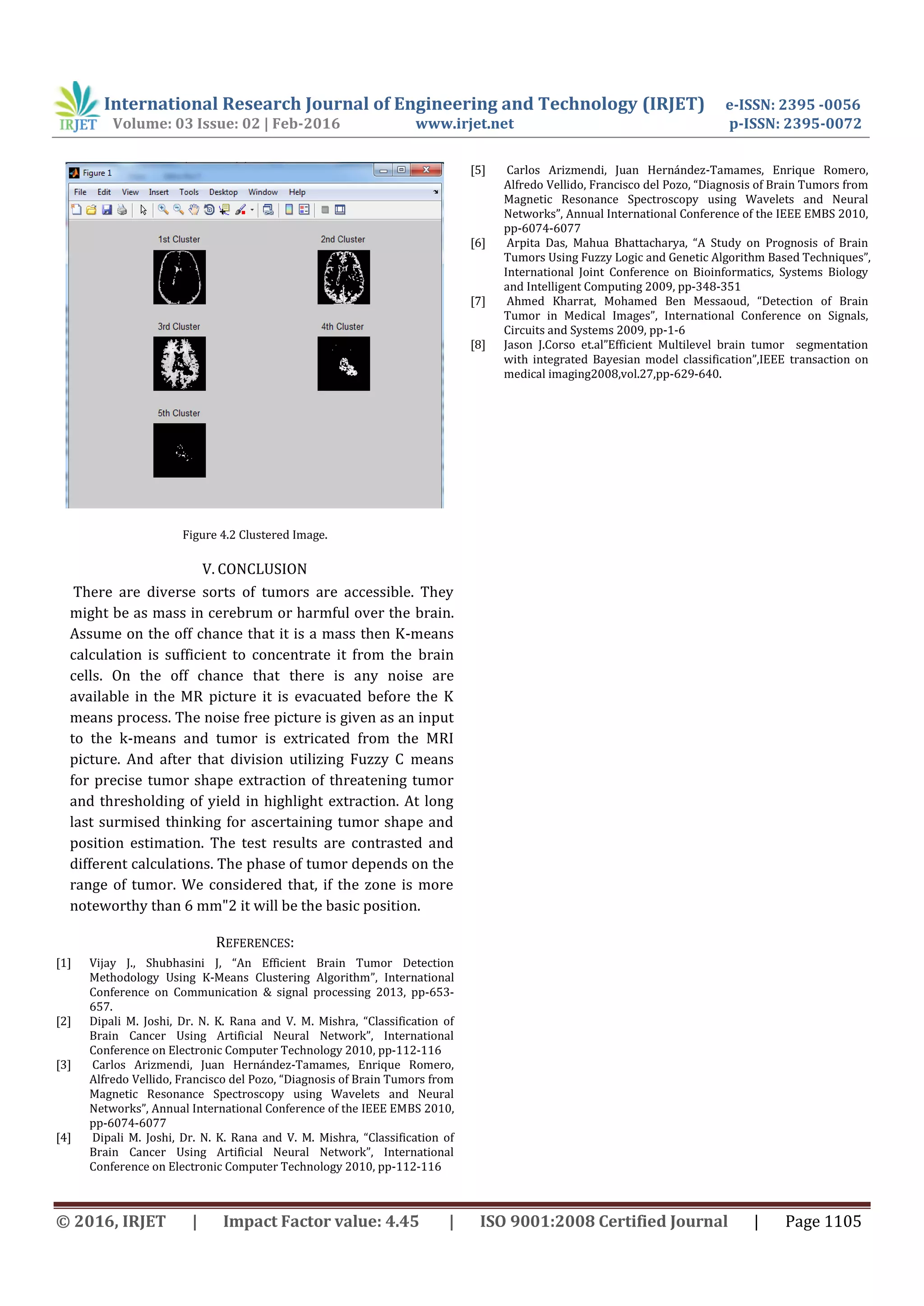 K Mean And Fuzzy Clustering Algorithm Predicated Brain Tumor Segmentation And Area Estimation Pdf