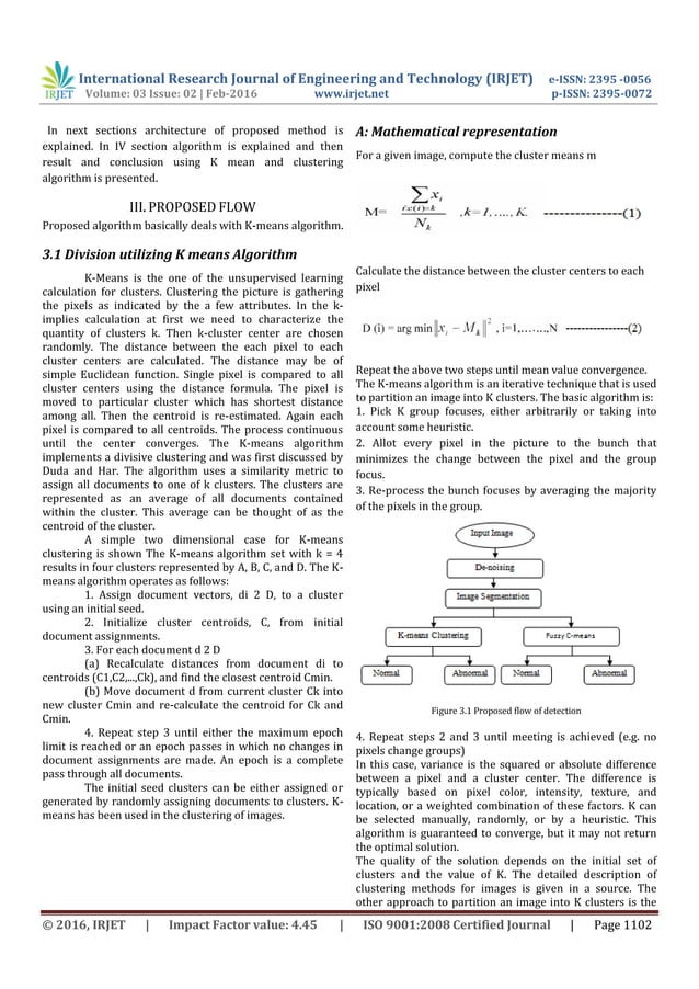 K Mean And Fuzzy Clustering Algorithm Predicated Brain Tumor Segmentation And Area Estimation Pdf